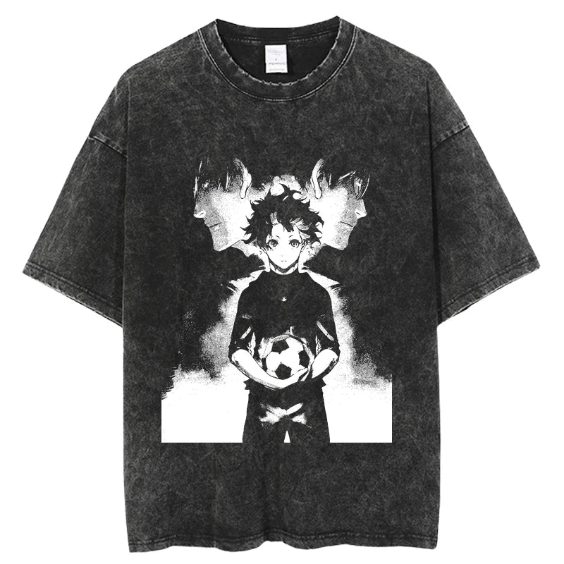 Blue Lock Dynamic Leader Oversized Vintage T-Shirt