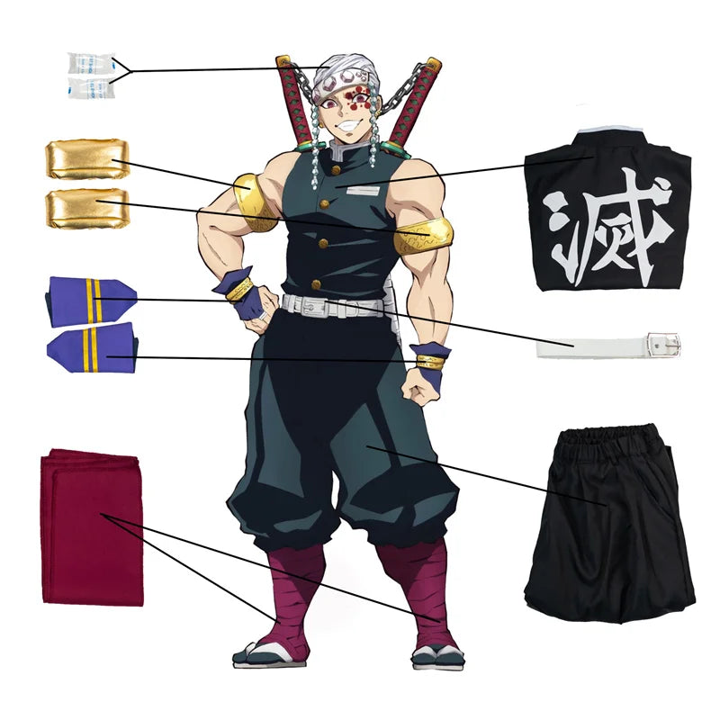 Demon Slayer Tengen Uzui Sound Hashira Cosplay & Halloween Costume
