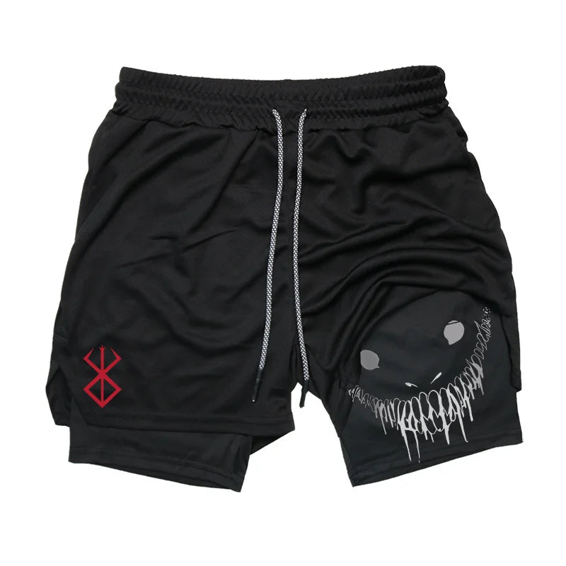 Berserk Guts Diabolic Grin Gym Performance Compression Shorts