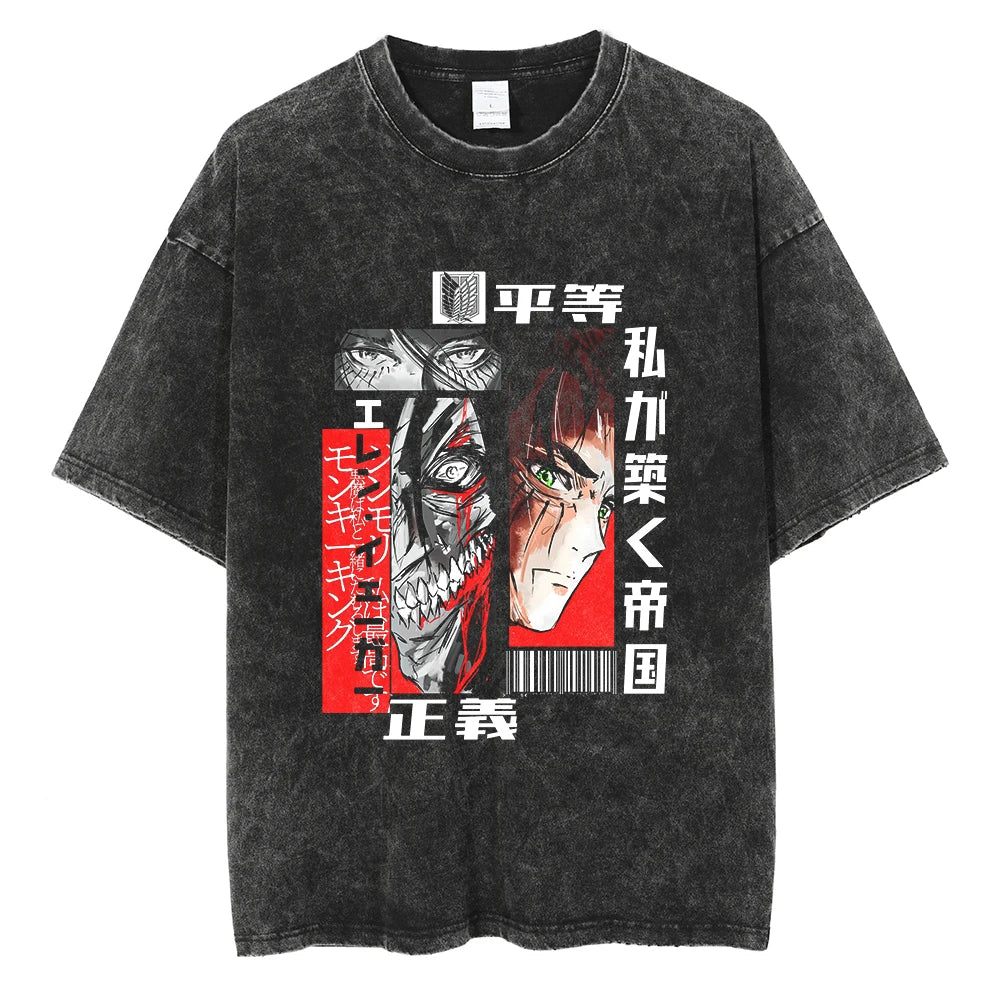 Attack on Titan Eren's Fury Oversized Vintage T-Shirt
