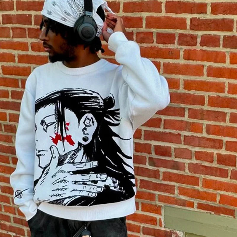 Jujutsu Kaisen Geto The Spirit Manipulator Oversized Handknit Sweater